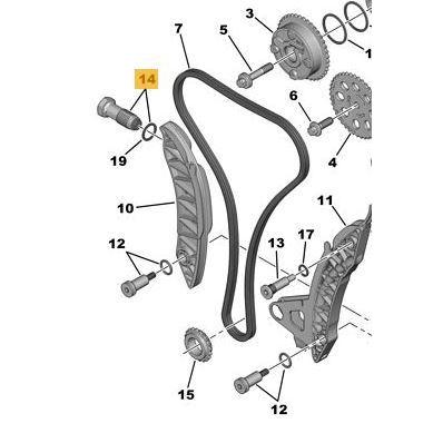 PEUGEOT プジョー シトロエン タイミングチェーンテンショナー 9824831580 純正品 : Bay side parts - 通販 ...