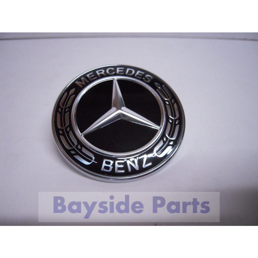 Mercedes-Benz ベンツ フードエンブレム ボンネットエンブレム ローレルリース ブラック W176 W156 W172 W117 ...