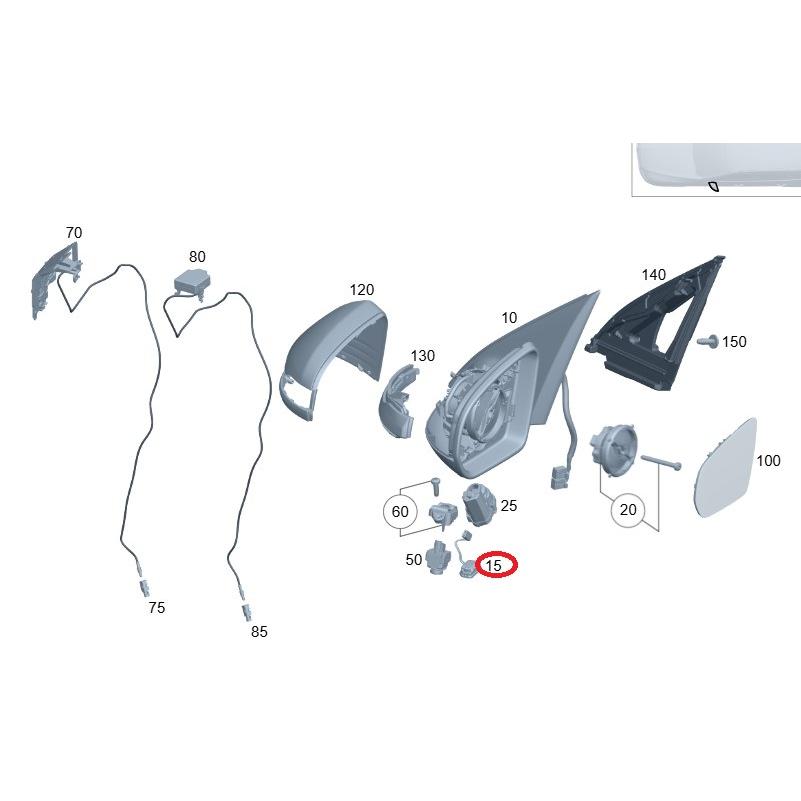 Mercedes-Benz メルセデスベンツ ドアミラーランプ 左 0999064302 0998200159 純正品 : Bay side ...