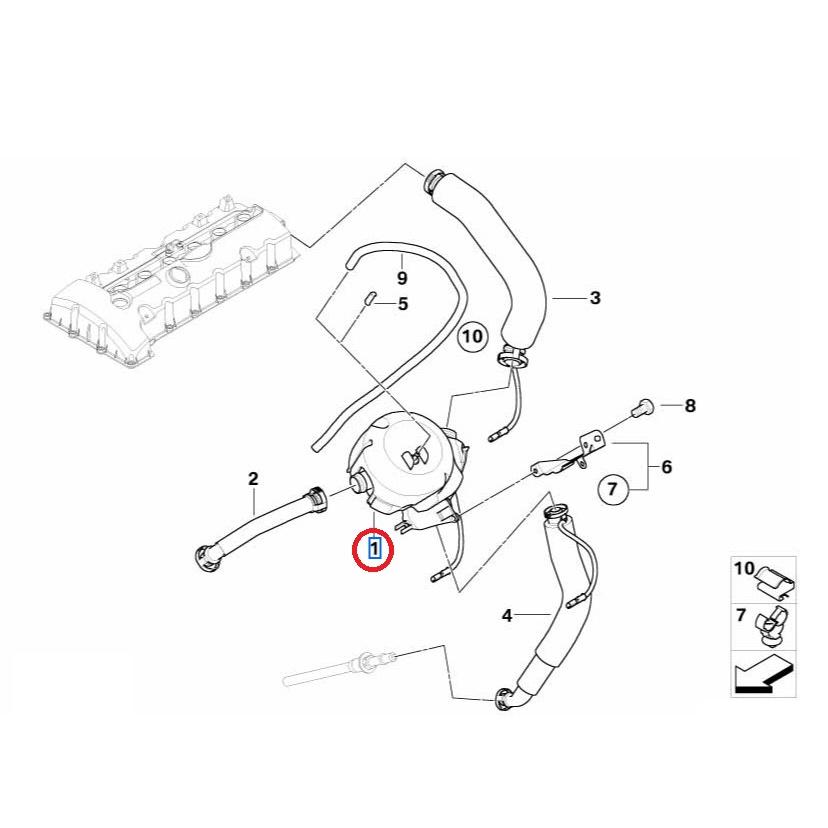 BMW エンジンオイルセパレーター E87 E90 E91 E60 E61 E63 E64 E65 E66 E67 E86 E85 11617531423 HENGST製 : Bay side ...