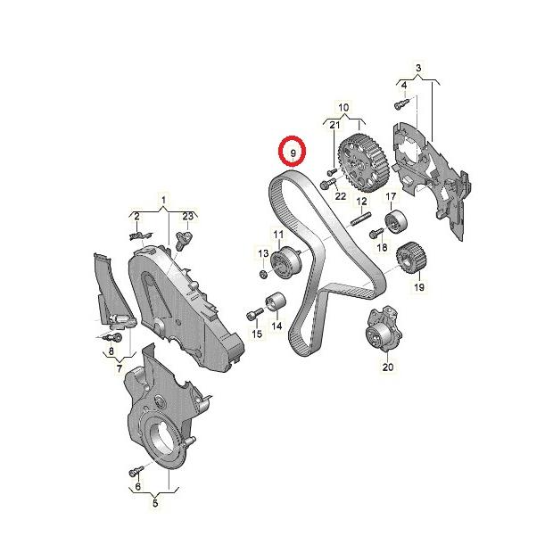 フォルクスワーゲン（Volkswagen） VW アウディ タイミングベルト A4 A5 A6 A7 Q2 Q3 Q5 トゥーラン ゴルフ8 ...