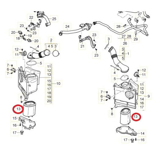 PORSCHE（ポルシェ） エアーフィルター エアーエレメント 1個 911 パナメーラ 99711013032 99711013031 ...