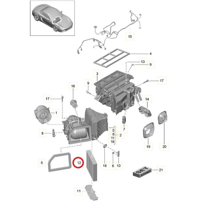 PORSCHE ポルシェ エアコンフィルター ダストフィルター キャビンフィルター 内気用 ボクスター ケイマン 911 ...