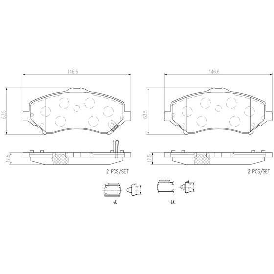 クライスラー・ジープ 低ダスト ブレンボ セラミック フロント ブレーキ パッド ジープ チェロキー ラングラー 68003701AD 68003701AB P11022N : Bay ...