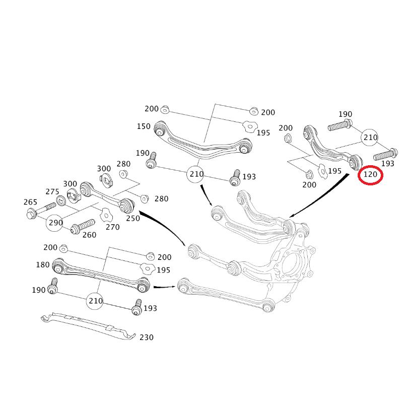 Mercedes-Benz ベンツ リア キャンバーアーム 右 Sクラス W221 C216 2223500232 優良品 : Bay ...