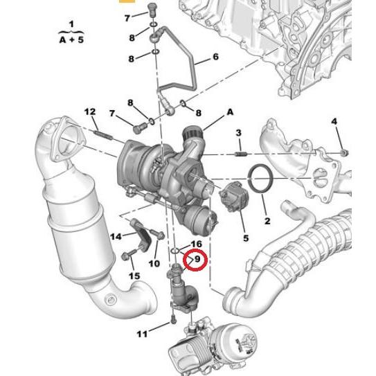 PEUGEOT プジョー シトロエン 純正 ターボ オイルホース オイル リターン ライン オイルリターンジョイント V861706980 ...