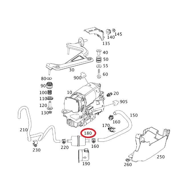 Mercedes-Benz ベンツ エアサスコンプレッサーフィルター W166 W212 C217 W218 W222 W292 W447 等 ...