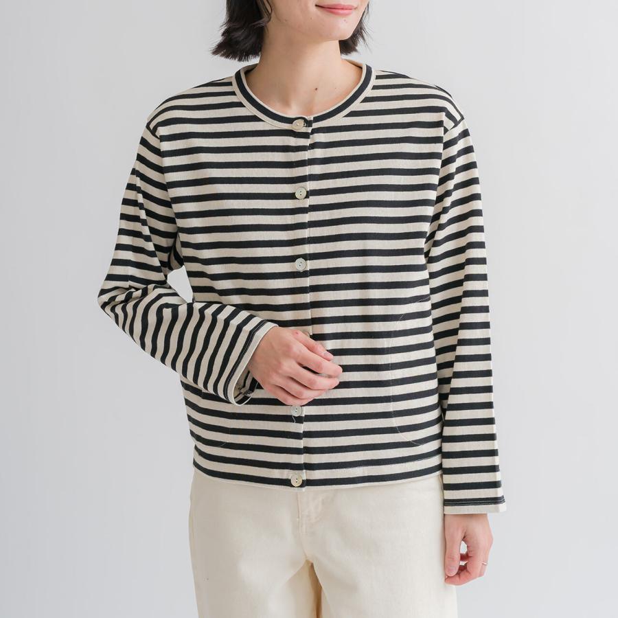 【即納】クルーネックボーダーカーディガン トップス 長袖 綿100％ 羽織 冷房対策 春夏 新作 : 服市場バザール BAZAR. - 通販 - Yahoo!ショッピング