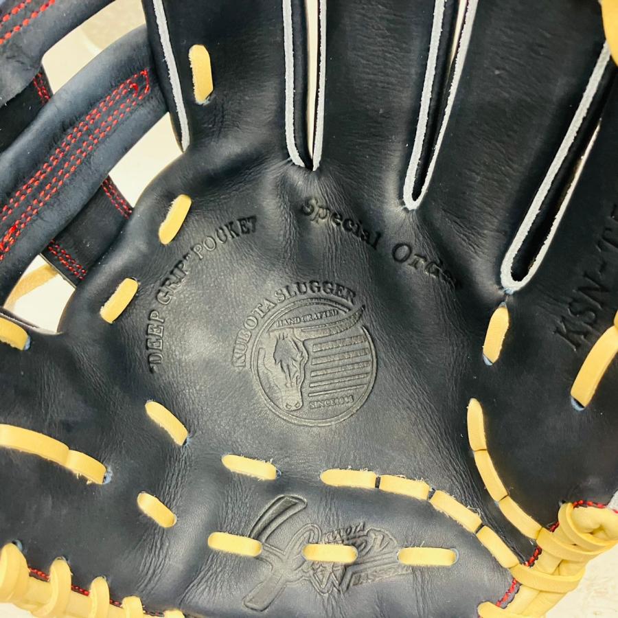 久保田スラッガー 【直刺繍ロゴの限定モデル】 久保田スラッガー slugger EX24-GS1 軟式用 内野手用 T51型 中野拓夢使用型採用 KSブラック×トレンチ : ベースボールランド ...