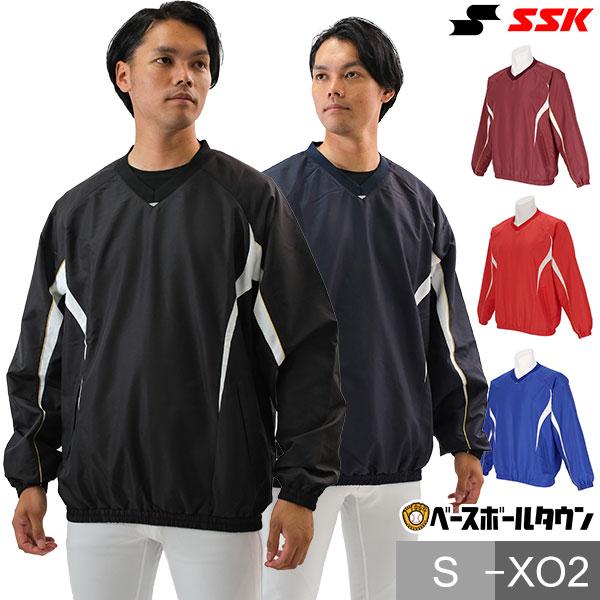 エスエスケイ（スポーツ用品） 野球 プレジャン メンズ SSK Vネック長袖裏メッシュプレジャン 長袖 中綿 スポーツウェア Vジャン ウィンドジャケット トレーニングジャケット ...
