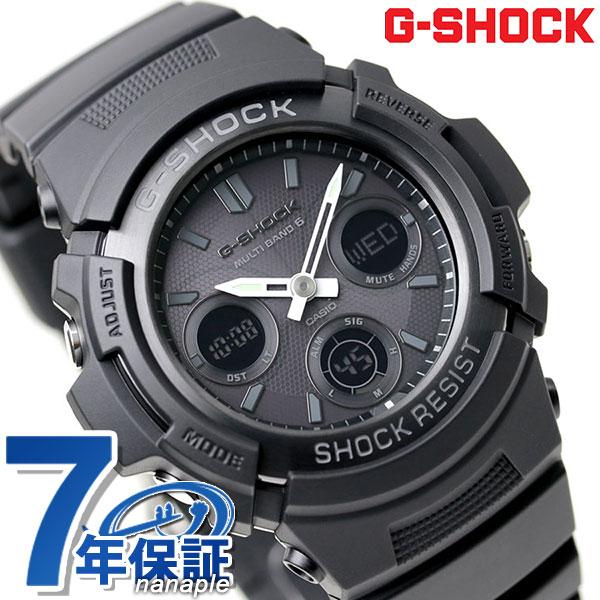 G-SHOCK 電波 ソーラー CASIO AWG-M100B-1ACR アナデジ 腕時計 カシオ Gショック オールブラック ...