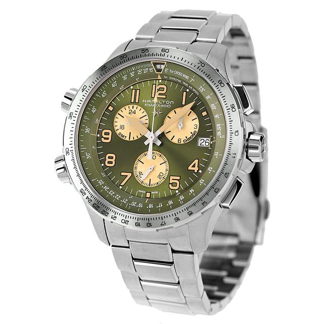 KHAKI AVIATION ハミルトン カーキ アビエーション X-ウィンド 腕時計 メンズ HAMILTON H77932160 グリーン ...