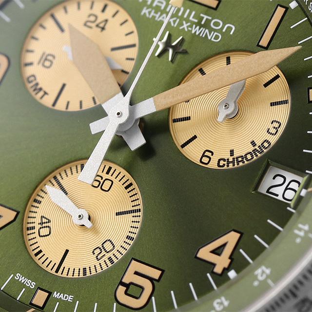 KHAKI AVIATION ハミルトン カーキ アビエーション X-ウィンド 腕時計 メンズ HAMILTON H77932160 グリーン ...