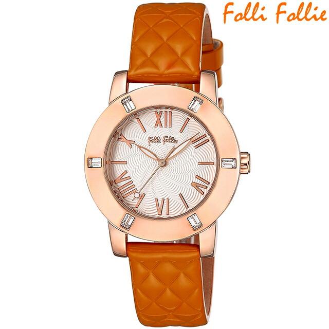 Folli Follie フォリフォリ DONATELLA クオーツ 腕時計 ブランド レディース WF1B005SPSORG アナログ ホワイト オレンジ 白 : Infinitown ...
