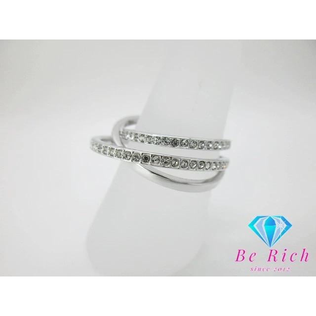 SWAROVSKI スワロフスキー クリスタル 付 3連 デザイン リング 指輪 14号 クリア シルバー ジュエリー アクセサリー【中古】 ba2702 : ビーリッチヤフー店 - 通販 ...