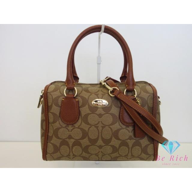 COACH（コーチ） COACH 2way ショルダーバッグ シグネチャー ミニ ベネット サッチェル F34084 カーキ ブラウン 茶 ...
