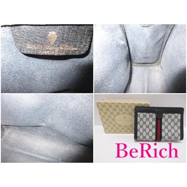 グッチ GUCCI セカンドバッグ クラッチバッグ GGスプリーム ウェビング シェリー ネイビー PVC レザー オールド【中古】 bk7930 : bk7930 : ビーリッチヤフー店 ...
