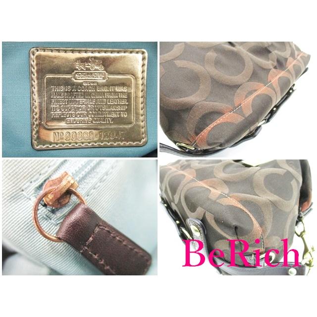 COACH コーチ 2way ショルダーバッグ ハンドバッグ 12947 マディソン オプアート シグネチャー ブラウン 【中古】bk8216 ...