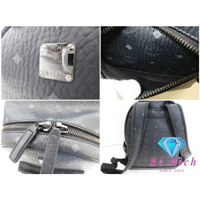 MCM（エムシーエム） バックパック リュック MMKAAVE32 BK001 ヴィセトス スタッズ ブラック 黒 レザー ロゴ 【中古】【送料無料】 bk9482 : ビーリッチヤフー店 ...