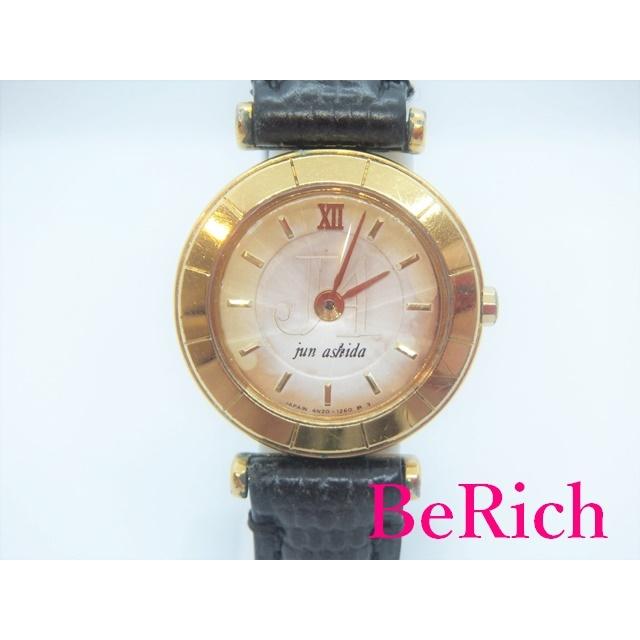 ジュンアシダ jun ashida レディース 腕時計 クォーツ SS/レザー 2針 ラウンドフェイス カットガラス アナログ【中古 ...