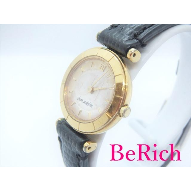 ジュンアシダ jun ashida レディース 腕時計 クォーツ SS/レザー 2針 ラウンドフェイス カットガラス アナログ【中古 ...