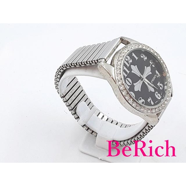 fresca フレスカ FRESCA メンズ 腕時計 E91138 黒 ブラック 文字盤 SS ブレス ラインストーン クォーツ ウォッチ ...