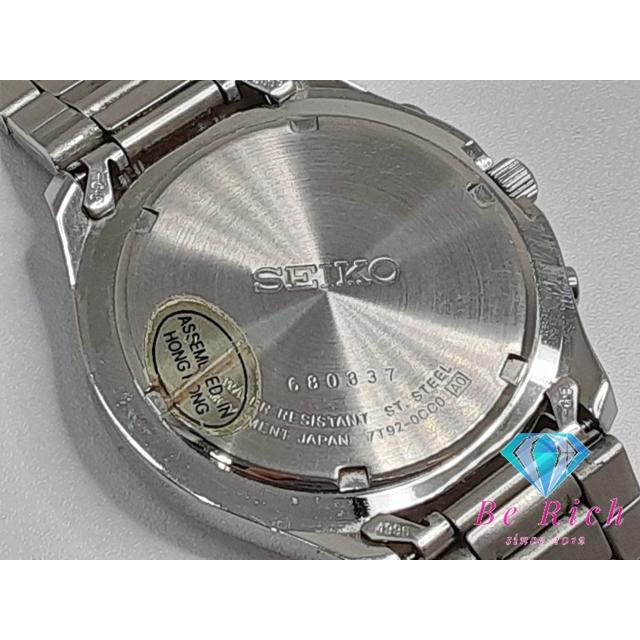 SEIKO セイコー クロノグラフ メンズ 腕時計 デイト 7T92-0CC0 黒 ブラック シルバー SS クォーツ ウォッチ 【中古 ...