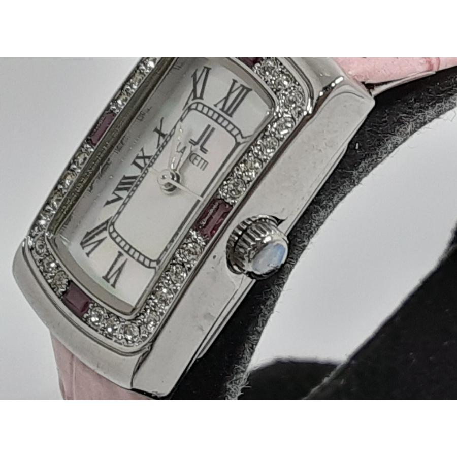 ランチェッティ LANCETTI レディース 腕時計 LT6201-PK 白 ホワイト シェル ピンク SS レザー ブレス アナログ ...