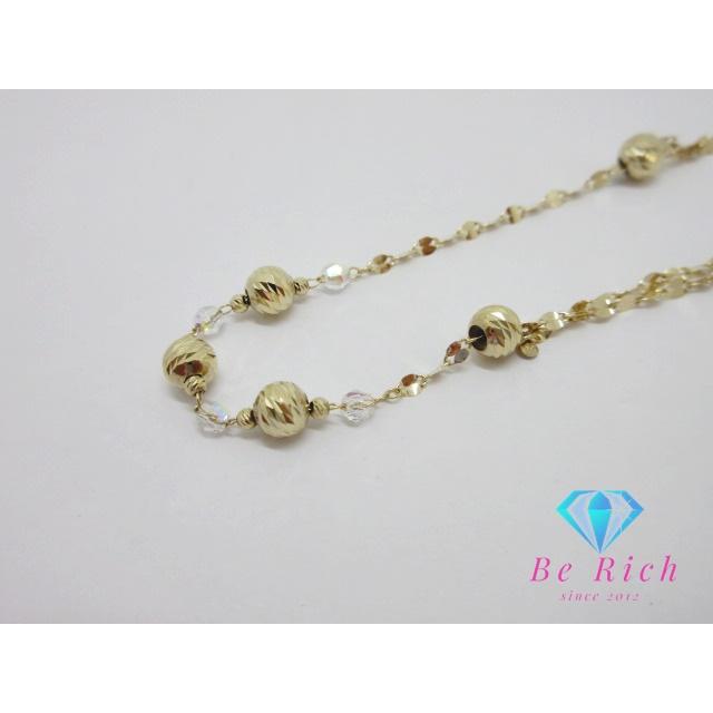 K10 YG ビーズ 付 2連 デザイン アンクレット 10金 宝石 ジュエリー アクセサリー 【中古】 th10940 : th10940 : ビーリッチヤフー店 - 通販 - Yahoo ...