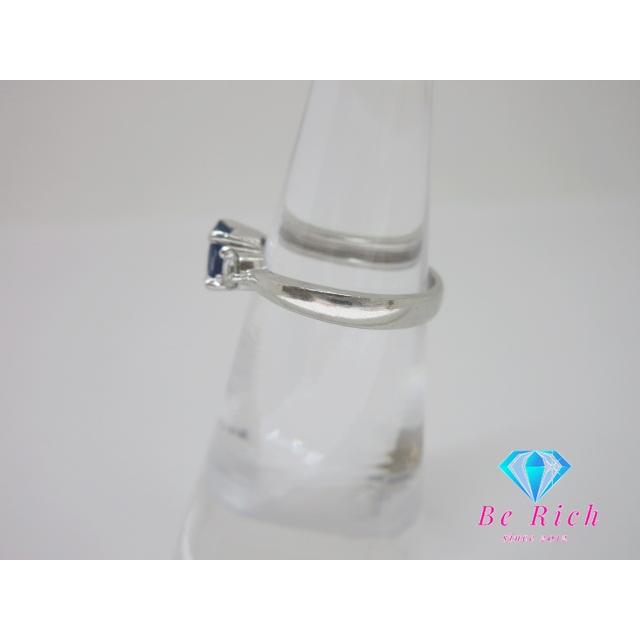 Pt900 プラチナ サファイア 0.55ct ダイヤモンド 0.28ct 付 デザイン リング 指輪 9号 メレ 宝石 ジュエリー 【中古】【送料無料】th11114 : th11114 ...