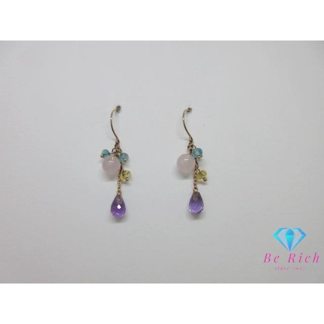 K10 PG カラーストーン 付 デザイン フック ピアス 10金 ピンク ゴールド 色石 宝石 ジュエリー アクセサリー 【中古】th11493 : ビーリッチヤフー店 - 通販 ...