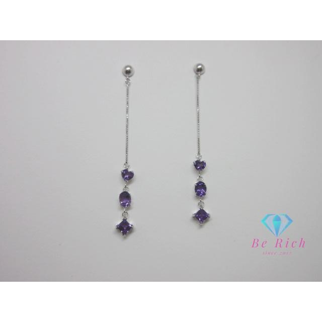K14 WG アメジスト 付 チェーン デザイン スタッド ピアス 14金 585 ホワイト ゴールド 宝石 ジュエリー アクセサリー 【中古】th12085 : ビーリッチヤフー店 - 通販 ...