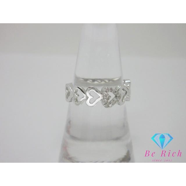 K14 WG ダイヤモンド 付 ハート モチーフ デザイン リング 指輪 17号 14金 585 ホワイト ゴールド メレ 宝石 【中古】th12265 : ビーリッチヤフー店 - 通販 ...