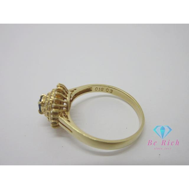 K18 YG サファイア 0.18ct ダイヤモンド 0.30ct 付 デザイン リング 指輪 12号 18金 750 メレ アクセサリー 【中古】【送料無料】th12288 : ビーリッチ ...