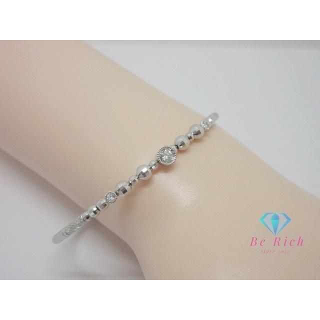 K18 WG ダイヤモンド 0.10ct 0.06ct デザイン ブレスレット 18金 750 バングル メレ 宝石 アクセサリー 【中古】【送料無料】 th12468 : ビーリッチヤフー店 ...