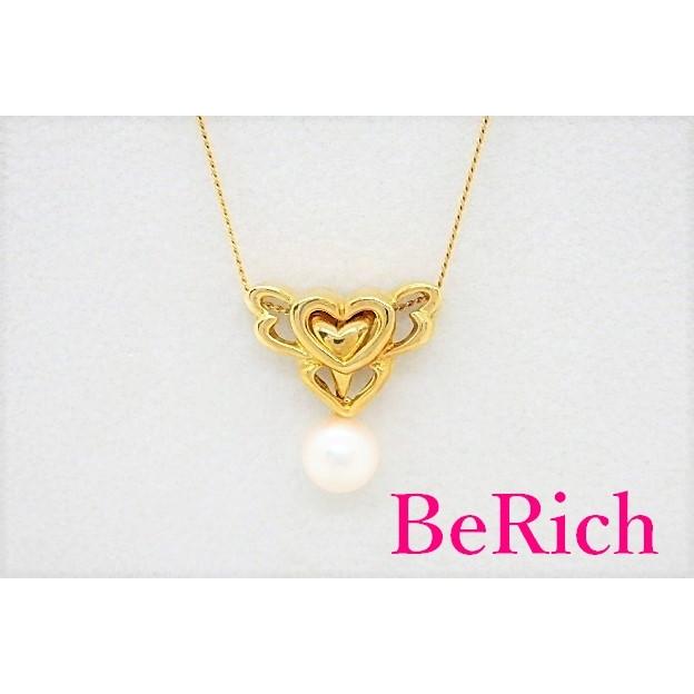 丸和 MARUWA CULTURED PEARLS K18 K14 YG パール 真珠 7mm 珠 付 ハート デザイン ネックレス ペンダント 18金 750 宝石 ジュエリー アクセサリー ...