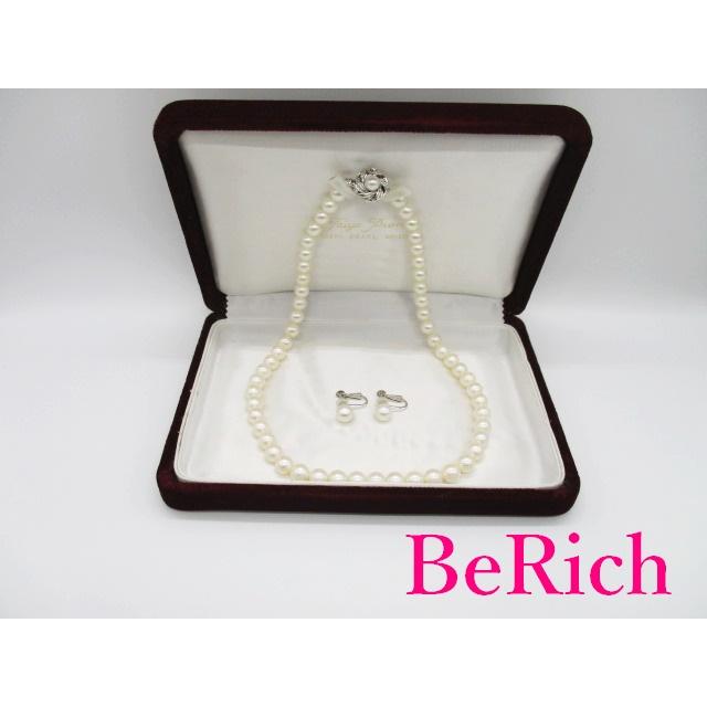 真珠 パール 7 - 7.5mm 珠 ネックレス イヤリング セット K14 WG 14金 585 SILVER シルバー 宝石 ジュエリー アクセサリー 【中古】th8350 : ビーリッチ ...