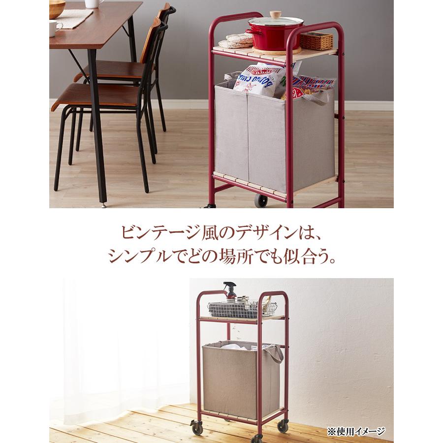 ランドリーワゴン キャスター付き 2段 帆布 脱衣所 洗面所 洗濯物 ワゴン おしゃれ レトロ 収納 FKD-6884 : Mobilier - 通販 - Yahoo!ショッピング