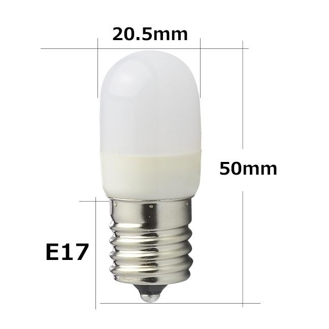 Beamtec 10個セット LED ナツメ球 E17 口金 e17 0.5W 電球 120度発光 常夜灯や装飾照明 T形タイプ : ビームテックYahoo!ショッピング店 - 通販 ...