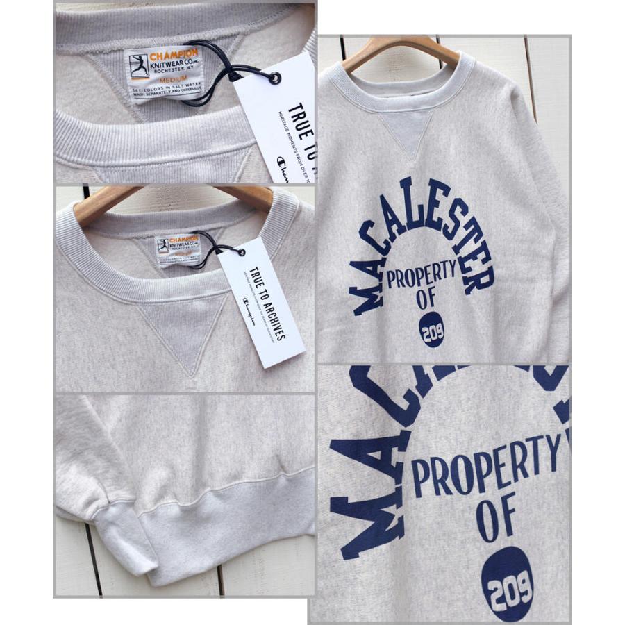 Champion True To Archives チャンピオン 1st パテントクルーネックスウェット MACALESTER シルバーグレー ...