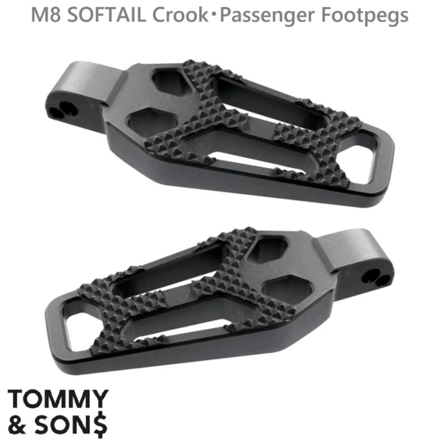 Harley Davidson TOMMY＆SONS・M8ソフテイル・CROOKシリーズ パッセンジャーフットペグ ブラック TS-CNC ...