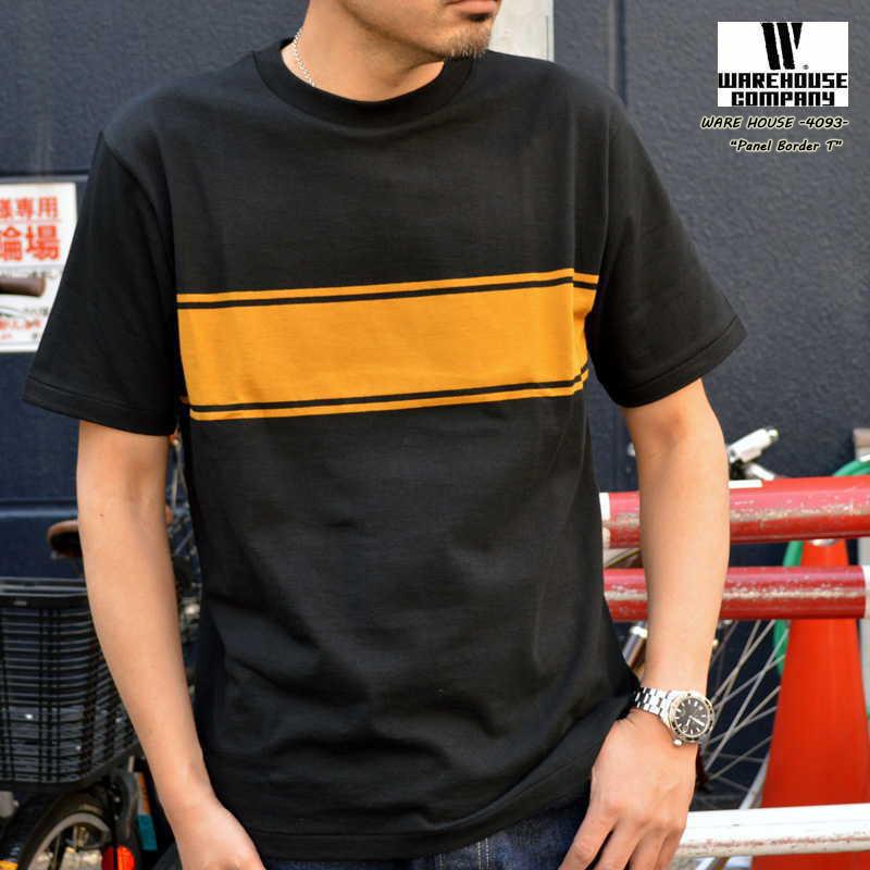 WAREHOUSE（ウエアハウス） "4093" S/S Panel Border T-shirt 半袖 パネルボーダーTee Tシャツ [S ...