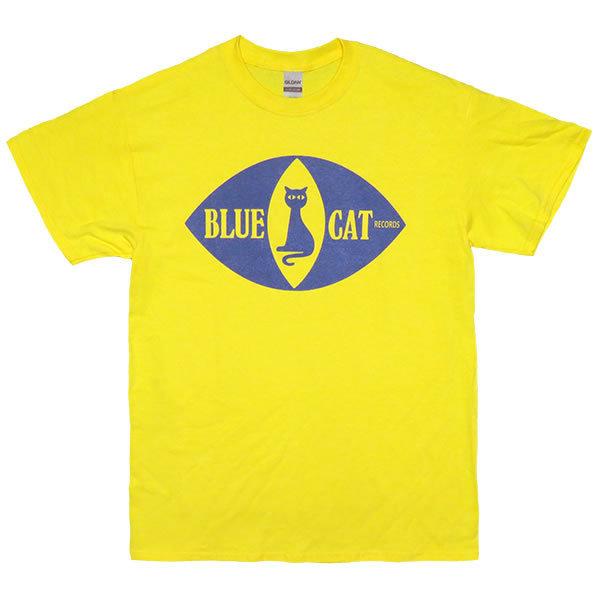 [XLサイズ]Blue Cat（ブルーキャット） Records by Trojan SKA スカ 猫目 ネコ ロゴTシャツ 黄 : ビート ...