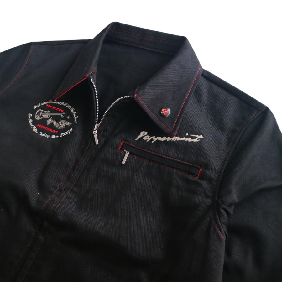 ブルゾン ジャケット DRIZZLER JACKET 4 EMB RSJ-2731 黒 サイズM TOKYO PEPPERMINT ロカビリーファッション : ロカビリーファッション BEAT ...