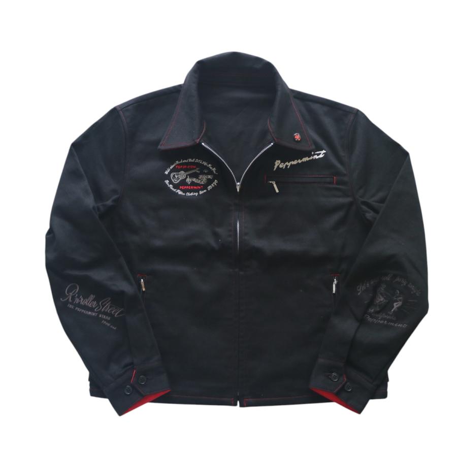 ブルゾン ジャケット DRIZZLER JACKET 4 EMB RSJ-2731 黒 サイズM TOKYO PEPPERMINT ロカビリーファッション : ロカビリーファッション BEAT ...