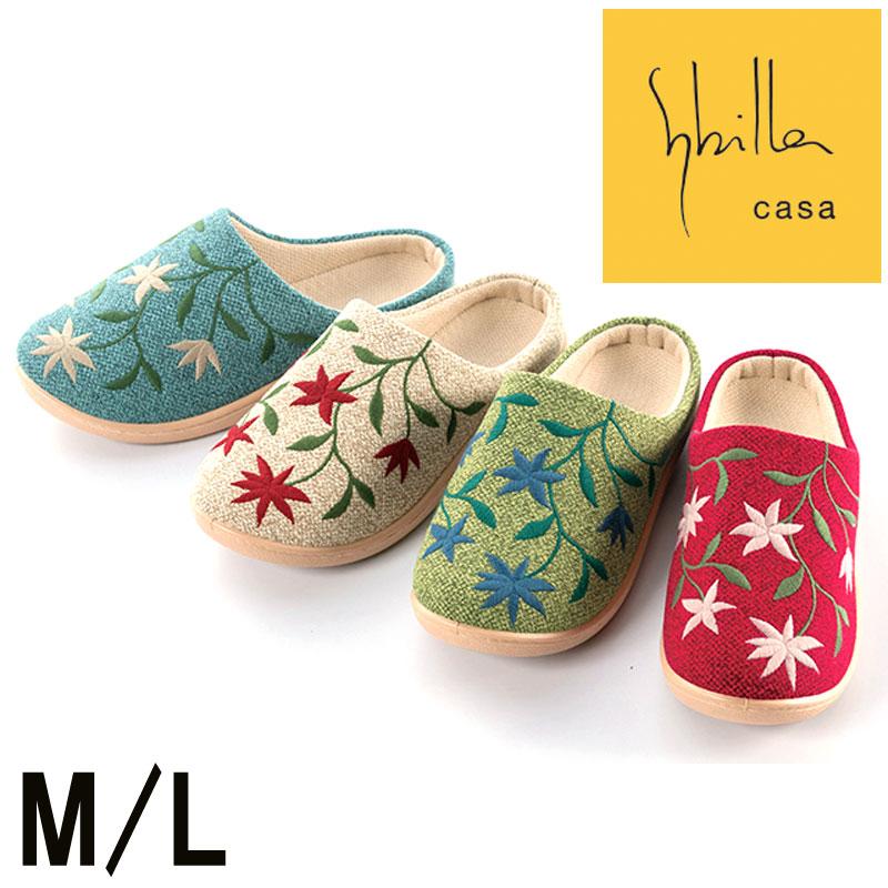Sybilla（シビラ） スリッパ フロレリア M/L 22.5-24.5 洗える カップインソール 花 : カジュアル雑貨ビューピィ - 通販 - Yahoo!ショッピング