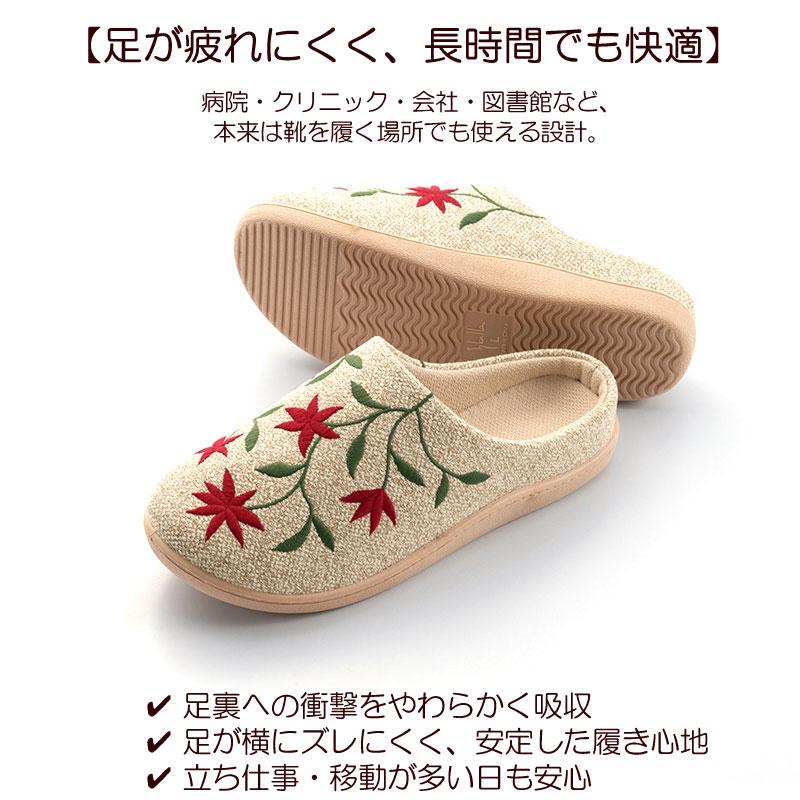 Sybilla（シビラ） スリッパ フロレリア M/L 22.5-24.5 洗える カップインソール 花 : カジュアル雑貨ビューピィ - 通販 - Yahoo!ショッピング