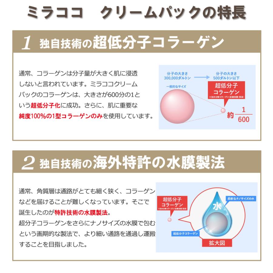 ミラココ クリームパック シンプルスティック 55g MIRACOCO 新発想の浸透型コラーゲンピールパック 潤い ツヤ ハリ 超低分子 ...