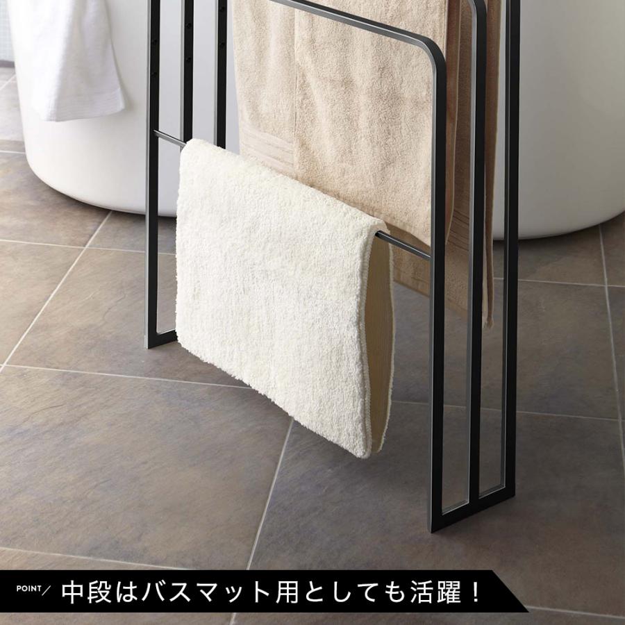 tower 正規取扱店 バスタオルハンガー3連 タワー 脱衣所 タオルスタンド 清潔 省スペース バスマット バスタオル 収納ラック シンプル 山崎実業 4979 4980 : インテリア ...
