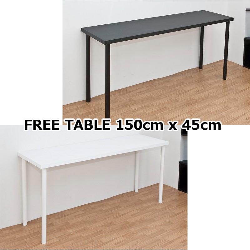 シンプル フリーテーブル 作業デスク 作業台 150cm x 45cm ブラック ホワイト テレワーク 1873093 : BEEONE-web shop - 通販 - Yahoo!ショッピング